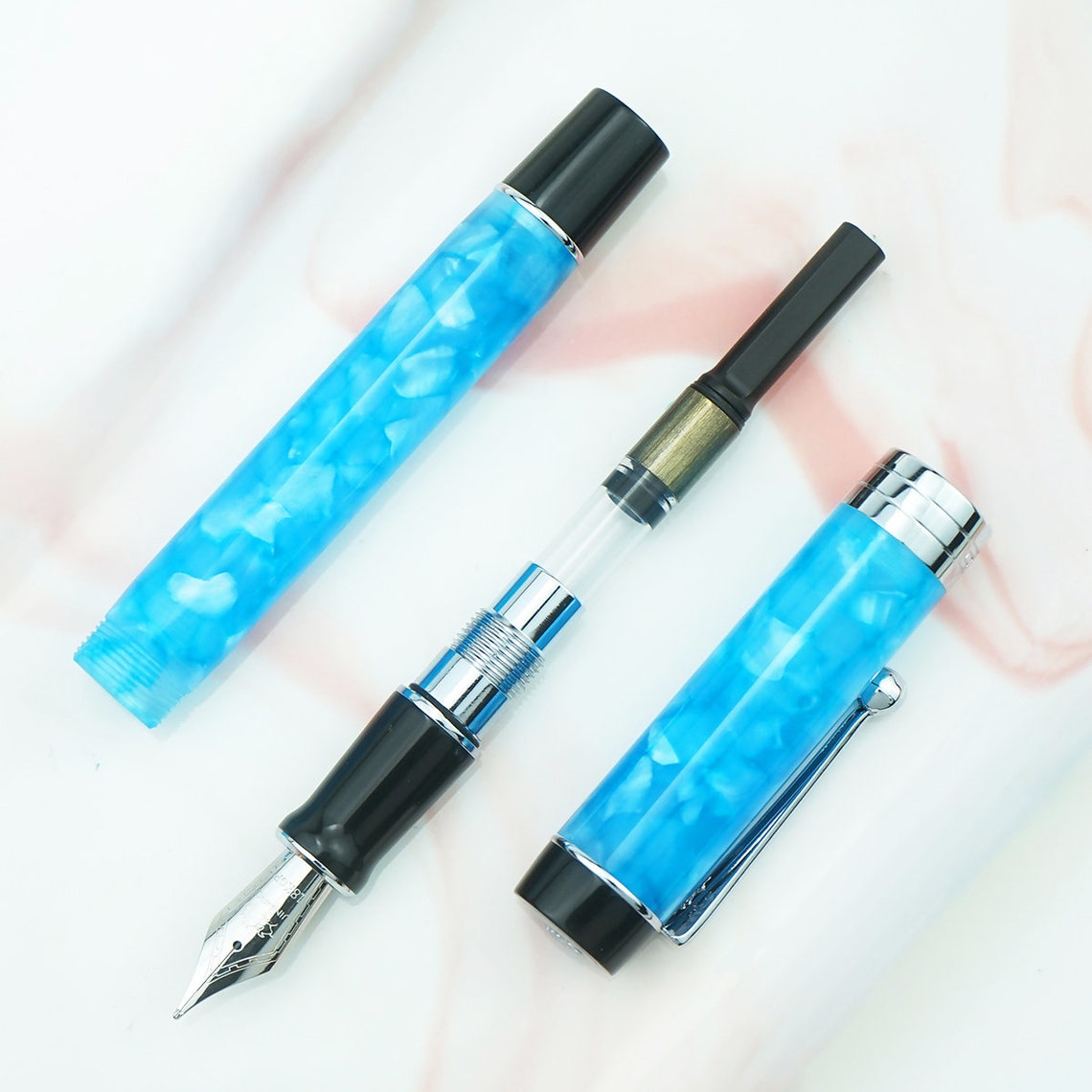 Jinhao 100 Centennial Sky Blue Resin Fountain Pen EF/ F/ M/ | Etsy