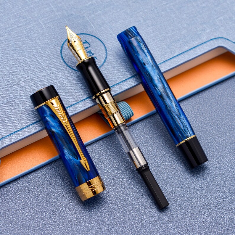 Jinhao 100 Centennial Star Blue Resin Fountain Pen EF/ F/ M/ - Etsy