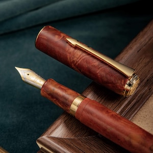 Hongdian A7 Fountain Pen Stable Wood EF/F Nib Office Writing Pen Gift ...