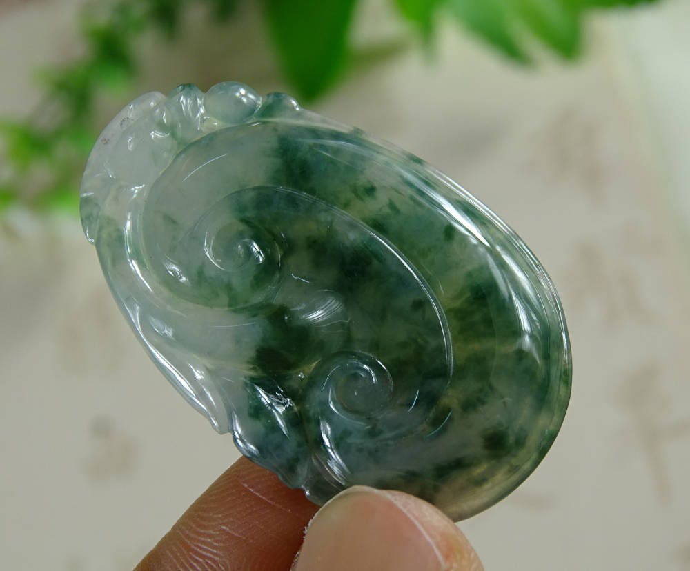 Certified Transparent Green Jade Jadeite Pendant Ruyi Grade A - Etsy