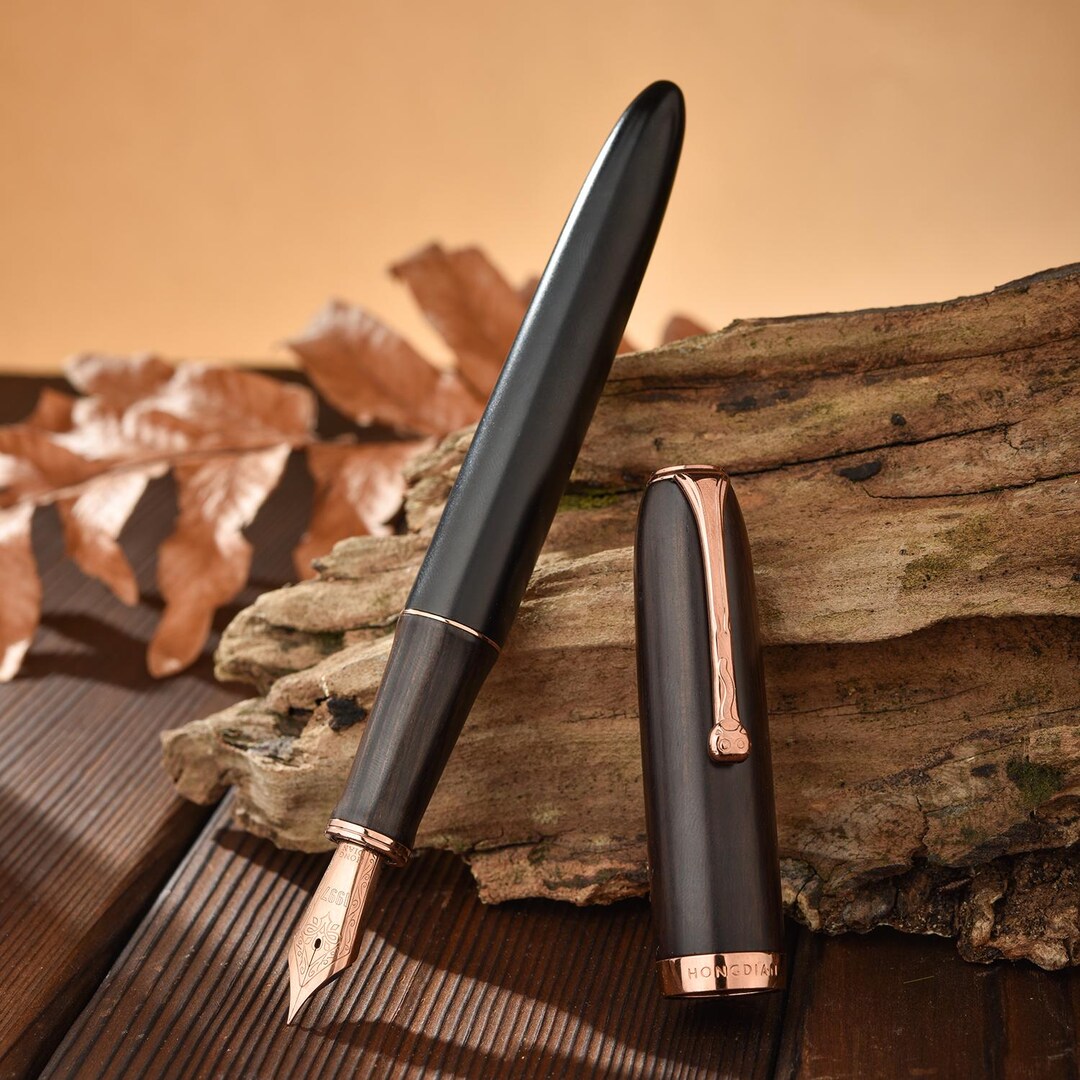 Hongdian A10 Natural Wood Fountain Pen, EF/ F Nib Handcrafted Writing ...