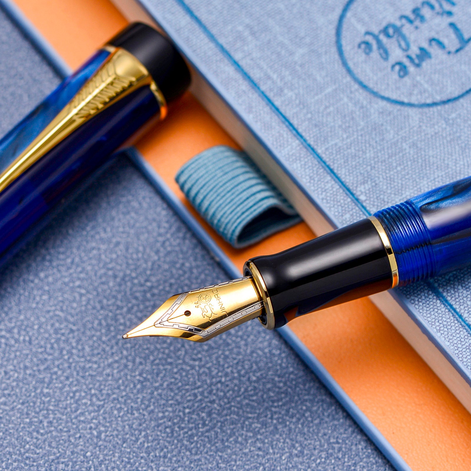 Jinhao 100 Centennial Star Blue Resin Fountain Pen EF/ F/ M/ - Etsy