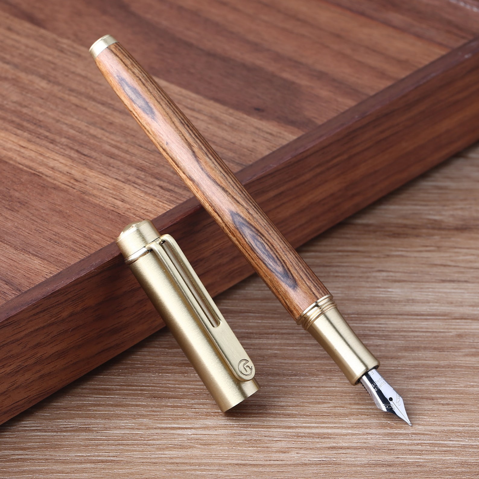 Majohn M7 Natural Wood Fountain Pen Iridium EF/ F/ Bent Nib | Etsy