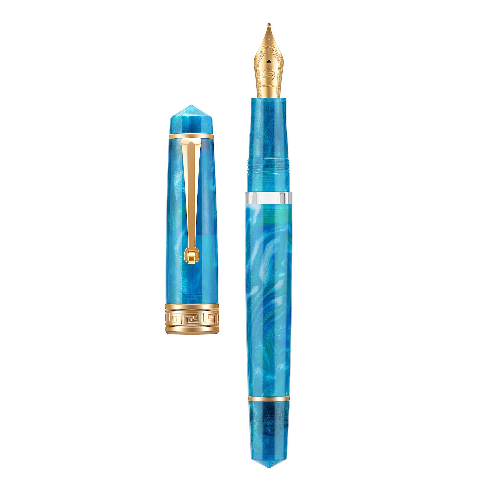 Asvine P20 Piston Fountain Pen Resin Pen, Iridium EF/F/M Nib Gold Trim ...