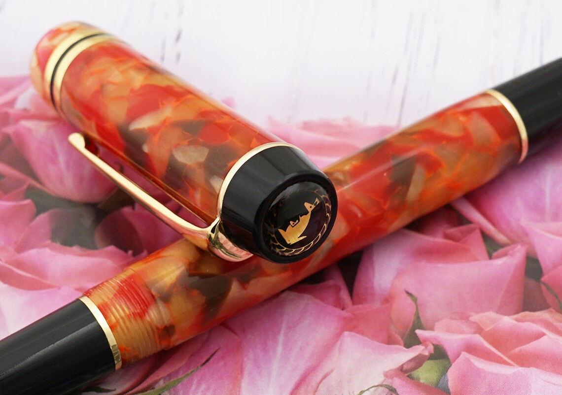 Kaigelu 316 Red Marble Acrylic Celluloid Fountain Pen Extra - Etsy