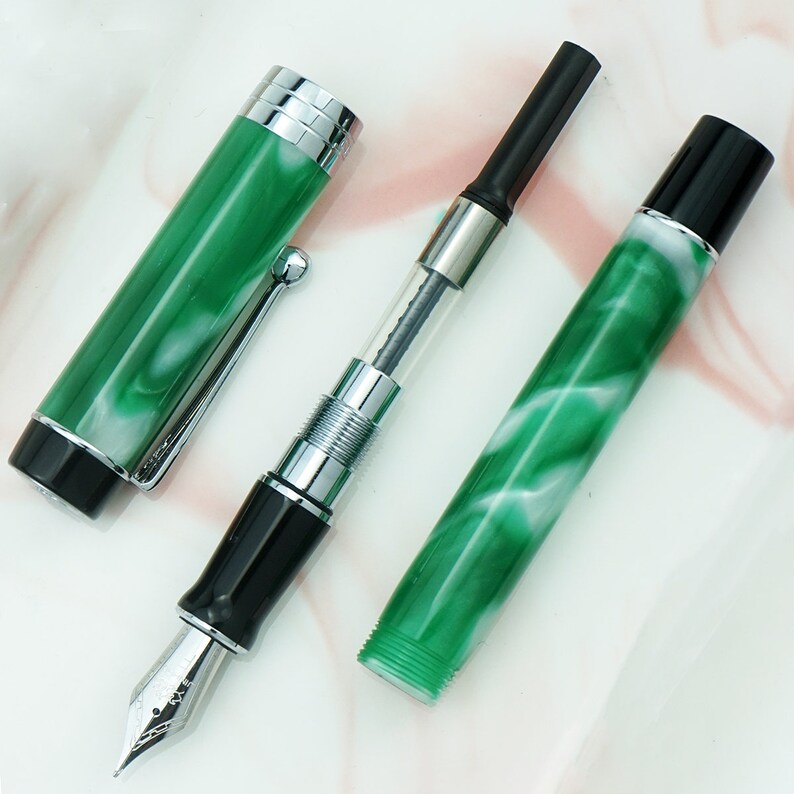 Jinhao 100 Centennial Green Resin Fountain Pen EF/ F/ M/ Bent - Etsy