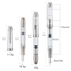 Asvine P36 Titanium Fountain Pen Piston Filling, Clear Transparent ...