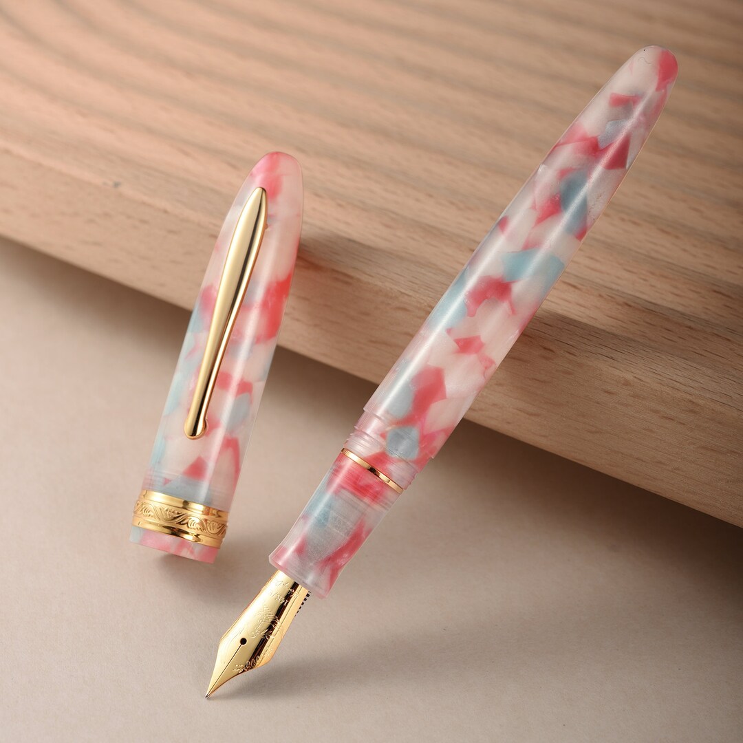 Hongdian N9 Resin Fountain Pen 14K Gold EF Nib Office Writing Pen Gift ...