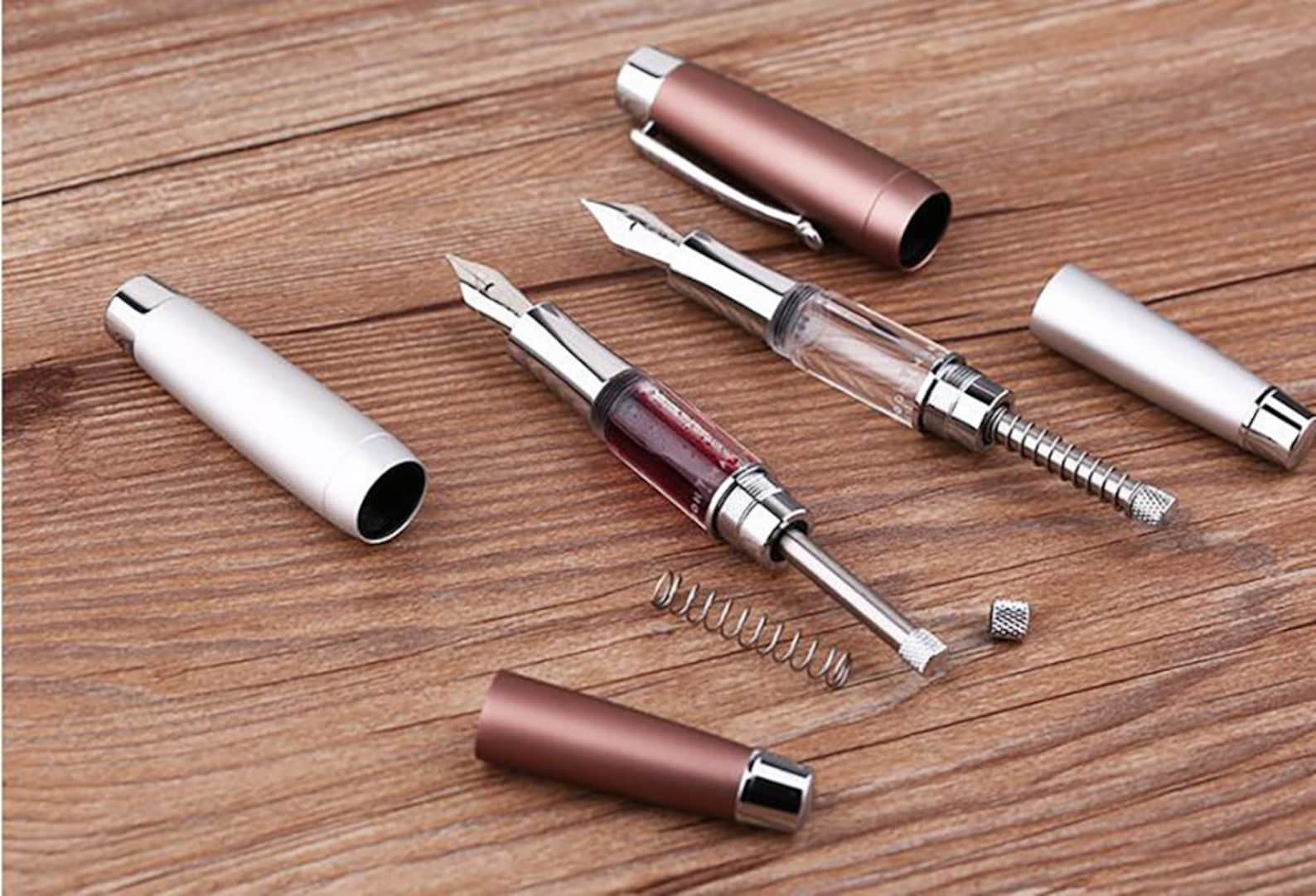 Majohn T2 Elastic Piston Fountain Pen, Acrylic Alloy Large-capacity Ink ...