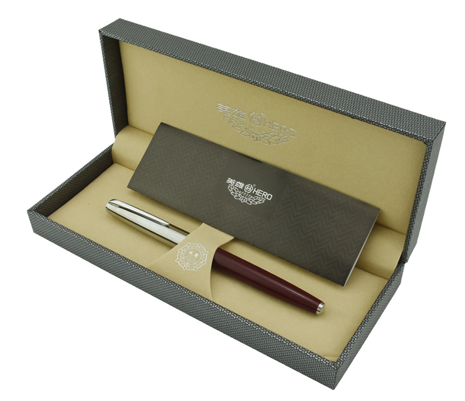 Hero 100 Fountain Pen 14K Fine Nib Classic Steel Hooded - Etsy