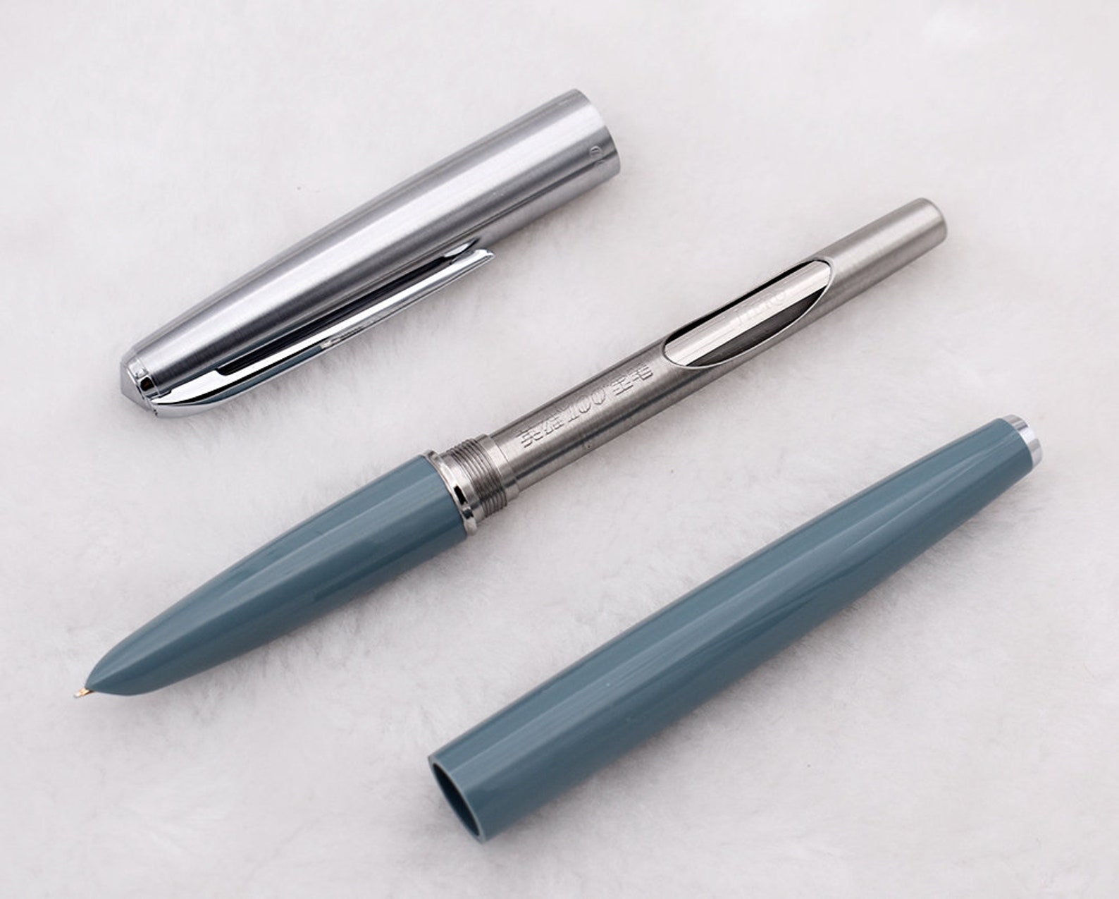 Hero 100 Fountain Pen 14K Fine Nib Classic Steel Hooded - Etsy