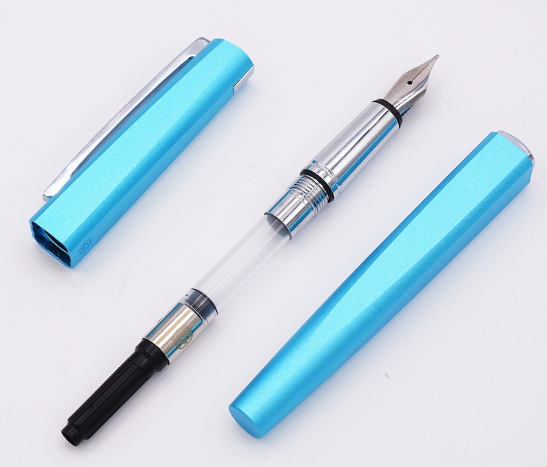 KACO SQUARE Aluminum Fountain Pen, Germany Iridium Fine Nib Signature ...