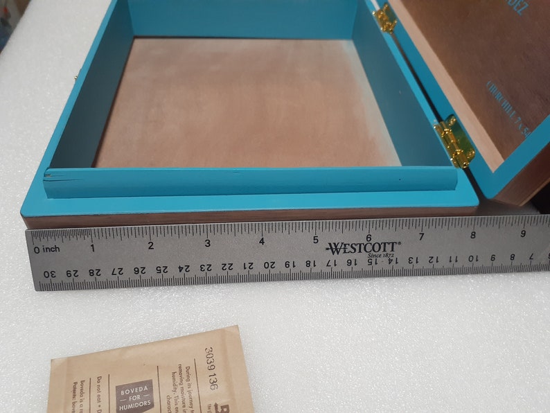 Aqua Blue Skull Theme Wood Storage Box - Etsy