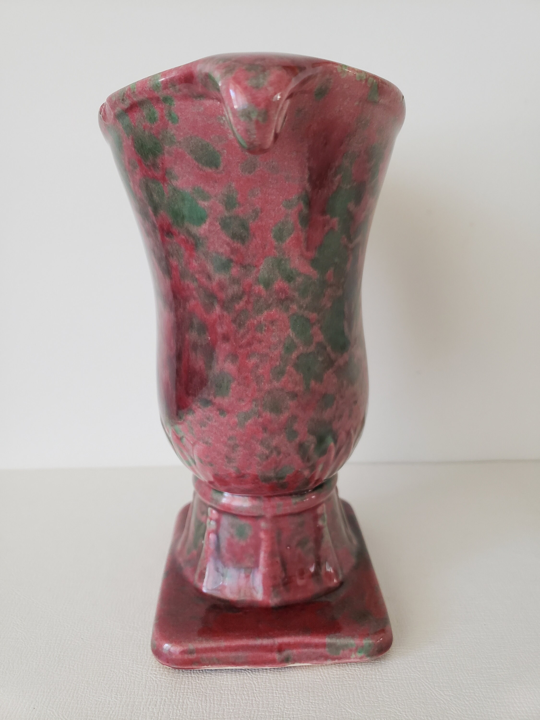 Artistic Potteries California USA High Glaze Mottled Burgundy & Green ... Artistic Potteries California USA High Glaze Mottled Burgundy & Green ...