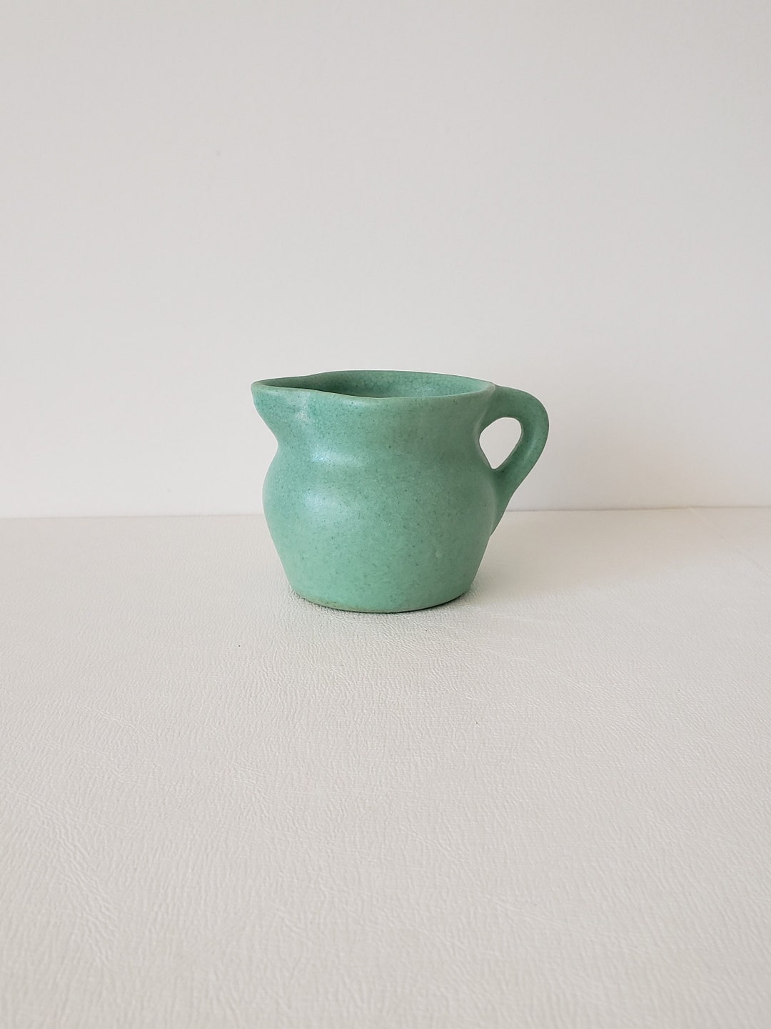 Very Old Small Green Pottery Creamer Pitcher Matte Glaze - Etsy