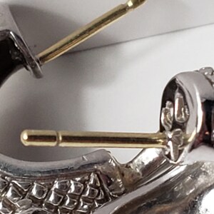 Judith Ripka Two Diamond 18K Yellow Gold 925 Sterling Silver Huggie ...