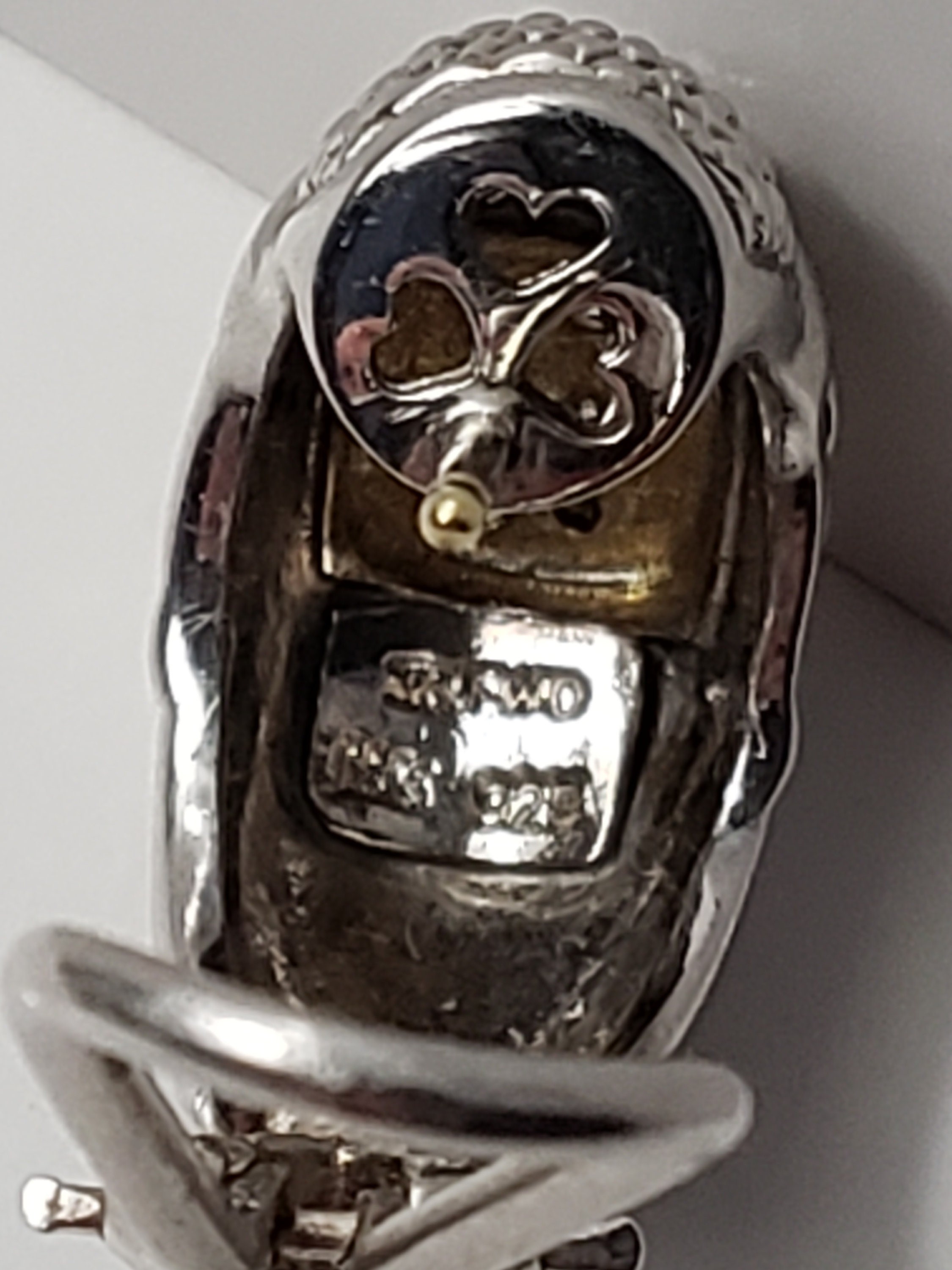 Judith Ripka Two Diamond 18K Yellow Gold 925 Sterling Silver Huggie ...