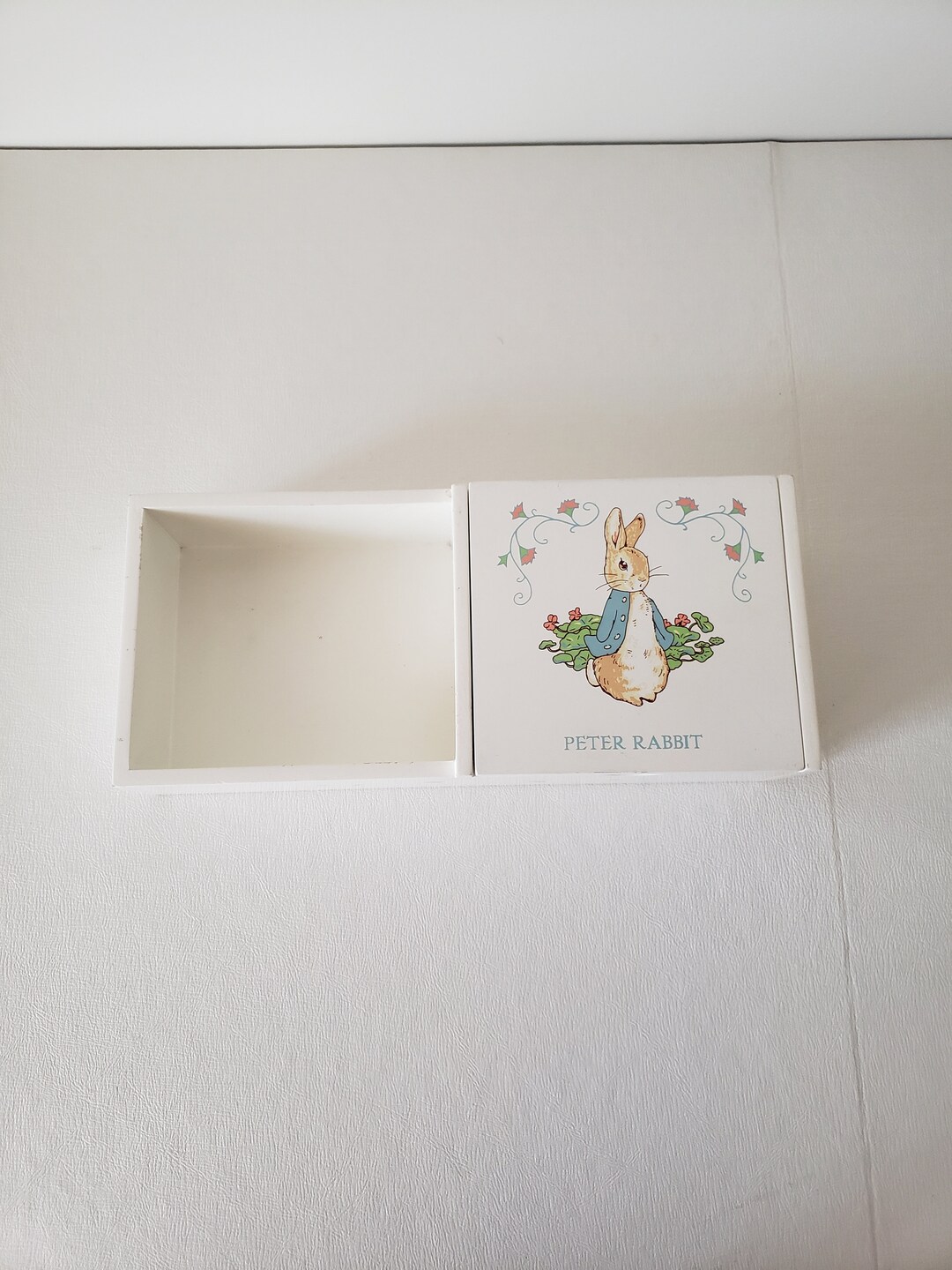 Peter Rabbit Wooden Box Hinged Lid Keepsake Organizer Hand Painted ...