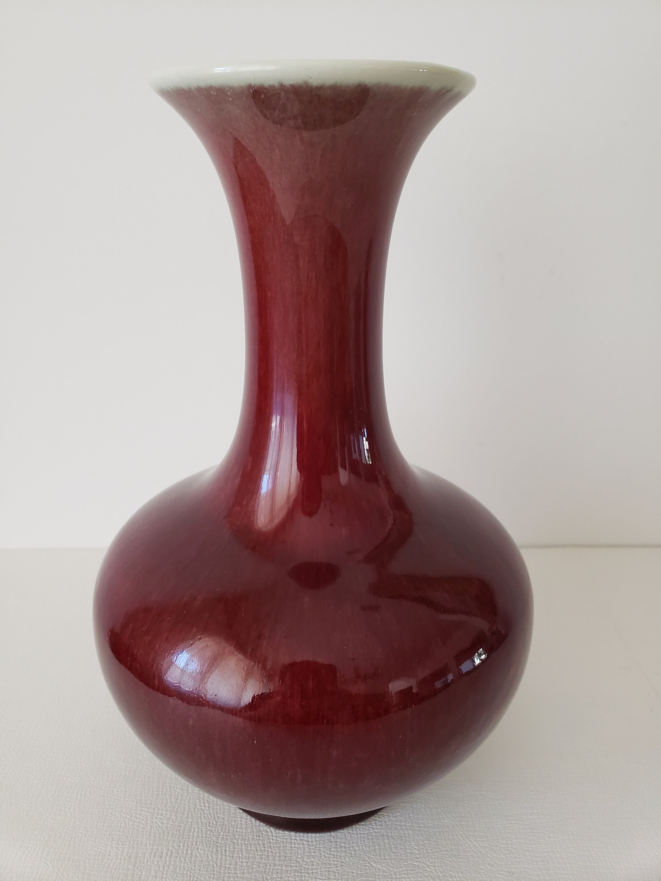 Catalina Pottery Vase Gladding Mcbean Ox Blood Aqua Glaze California ...