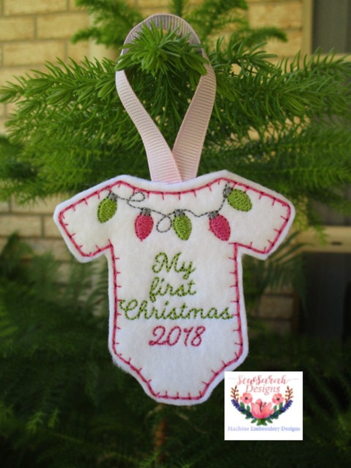 Machine Embroidery Design My First Christmas Decoration - Etsy