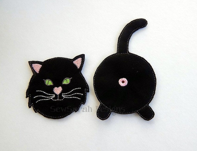 Machine Embroidery Design ITH Cat Butt Coaster Set 5x7 - Etsy