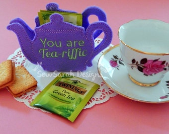 In the Hoop Tea Bag Machine Embroidery Design Pattern Download - Etsy