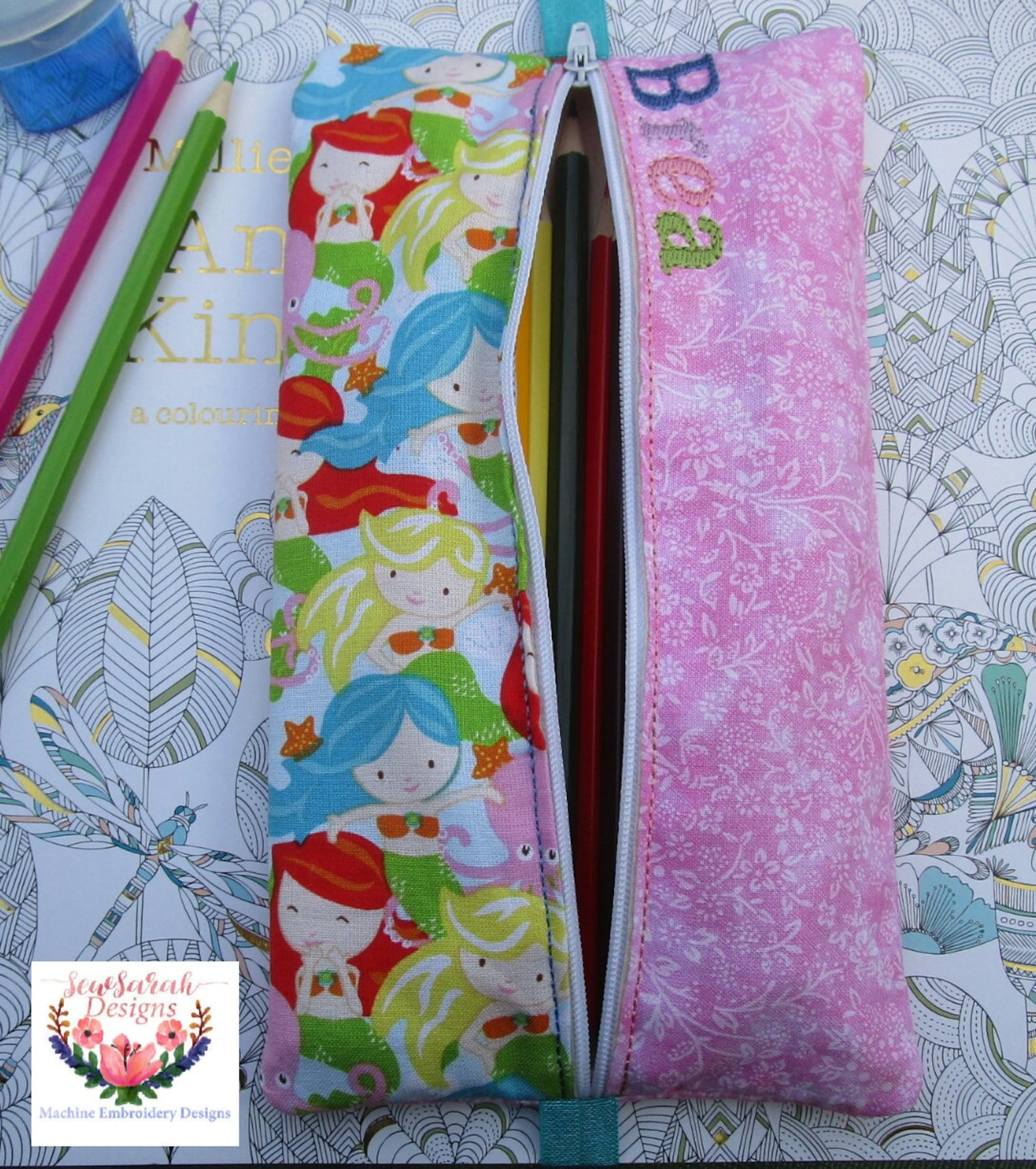 Machine Embroidery Design -in the Hoop Pencil Case Bookmark (6x10 ...
