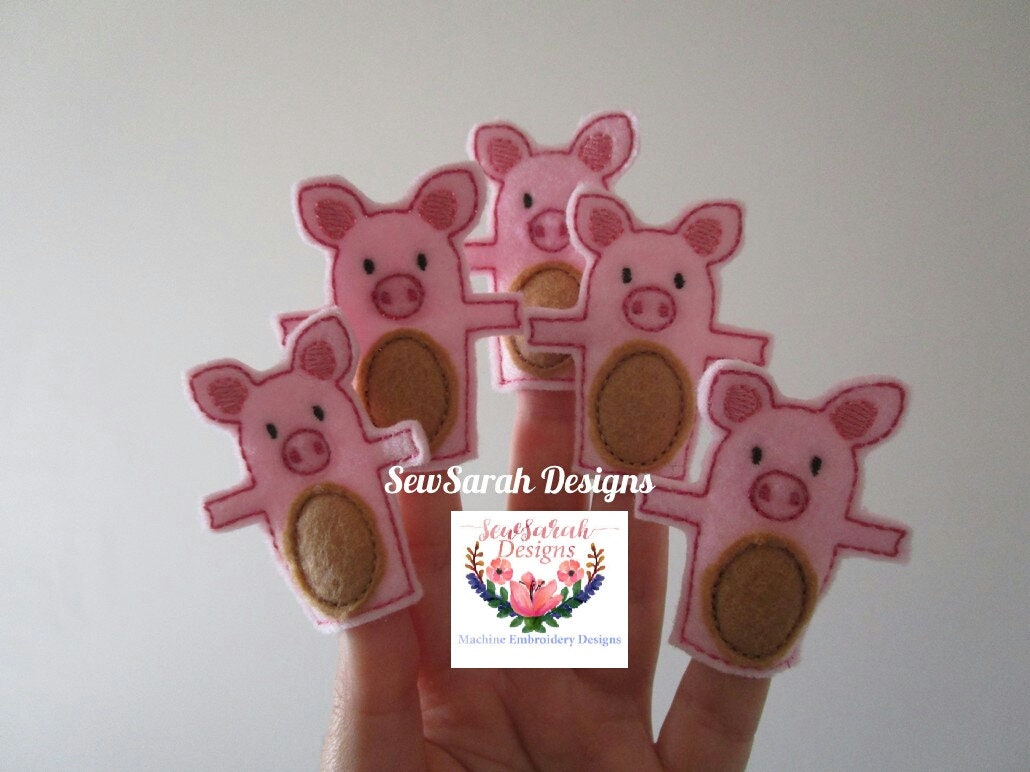 Machine Embroidery Design in the Hoop Pig Finger Puppet 4x4 | Etsy