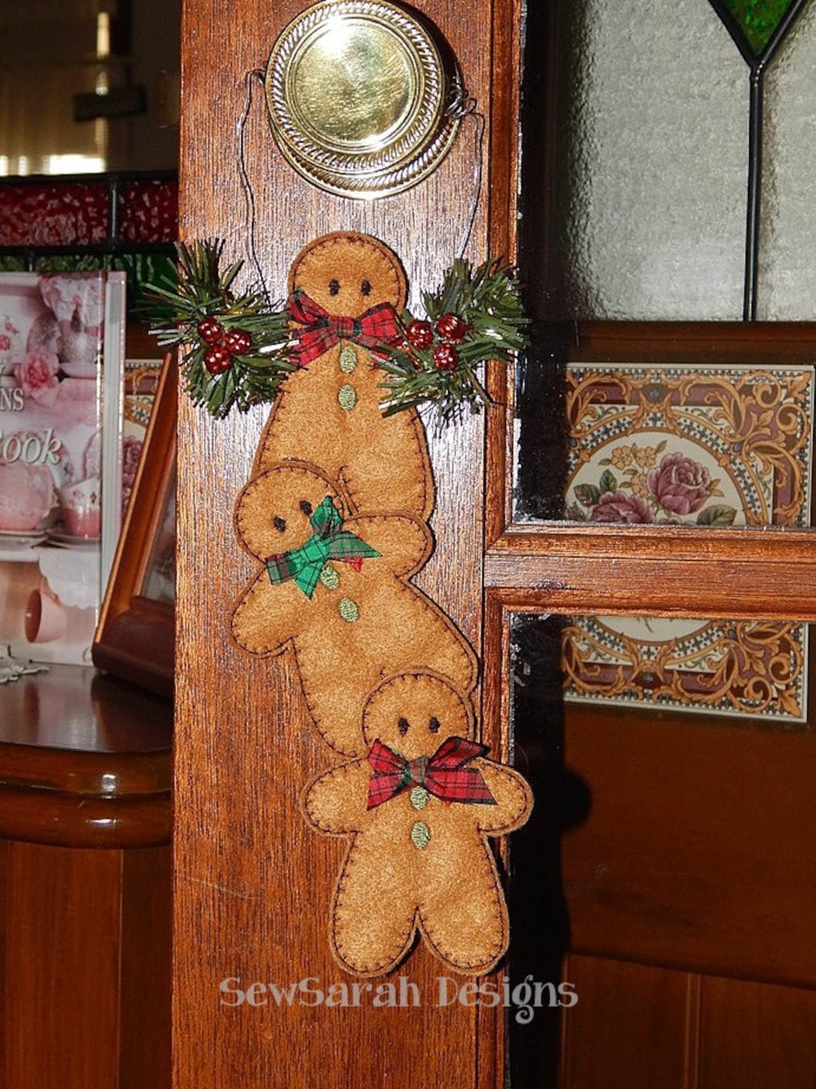Machine Embroidery Design ITH Gingerbread Man Door Hanger - Etsy
