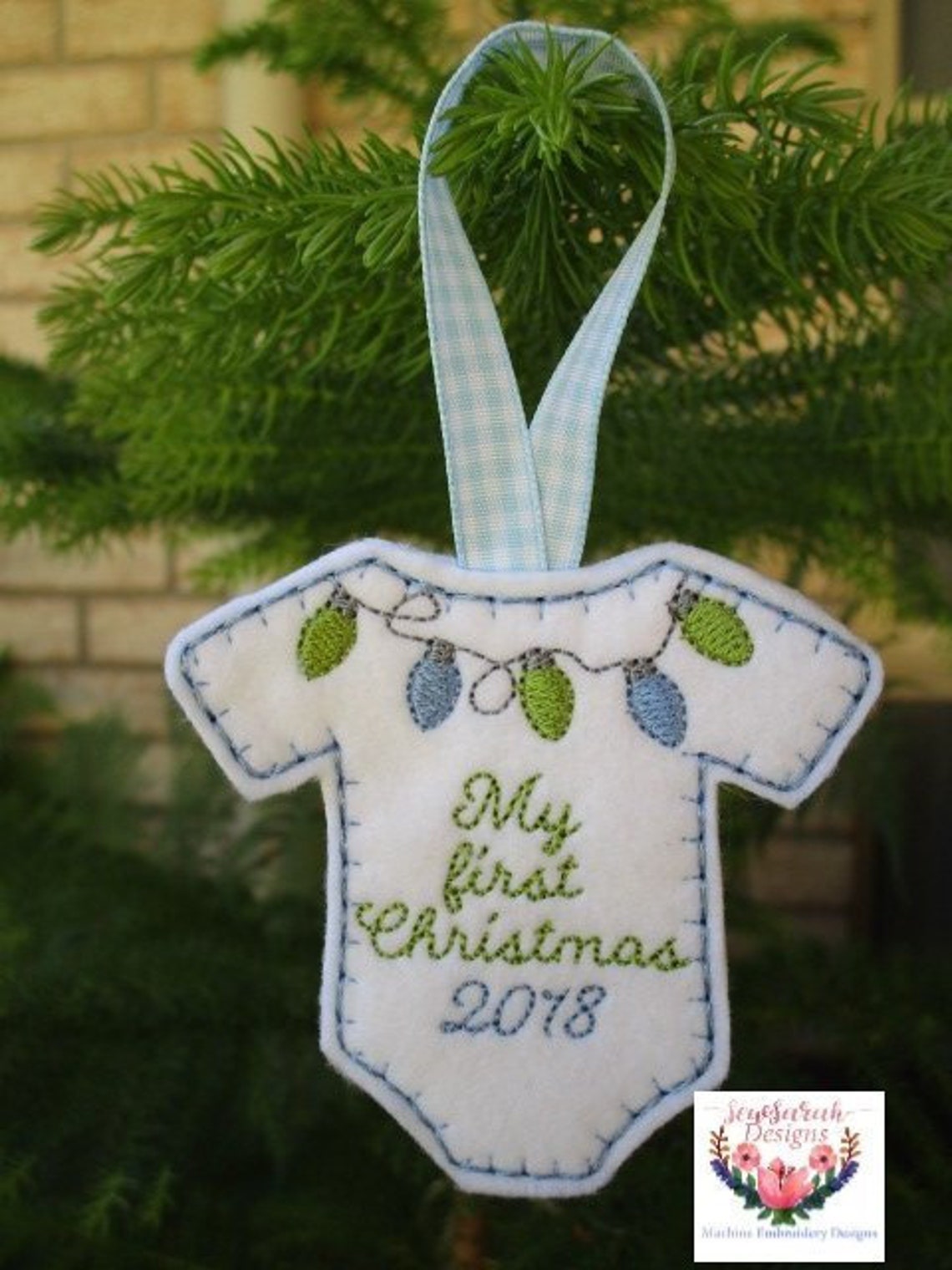Machine Embroidery Design My First Christmas Decoration - Etsy