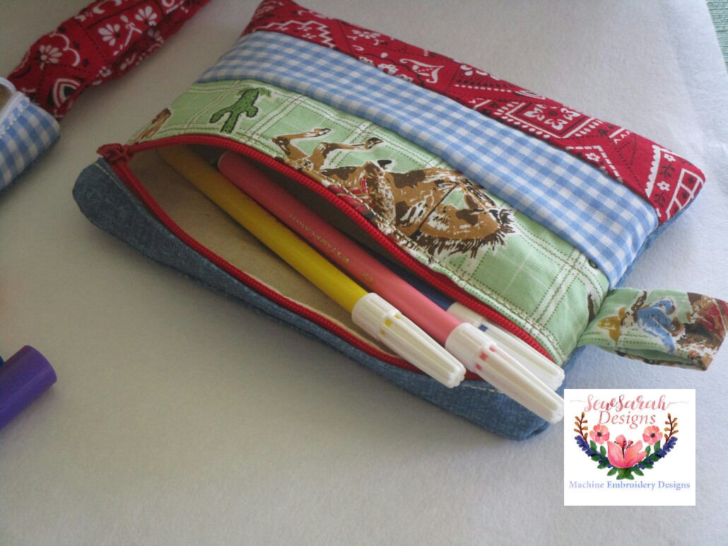 Machine Embroidery Design -in the Hoop Striped Pencil Case Set of 3 ...