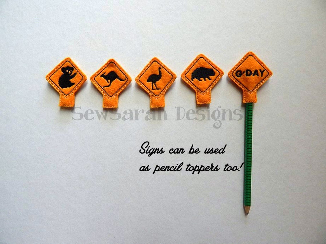 Machine Embroidery Design ITH Felt Road and Road Signs Set | Etsy