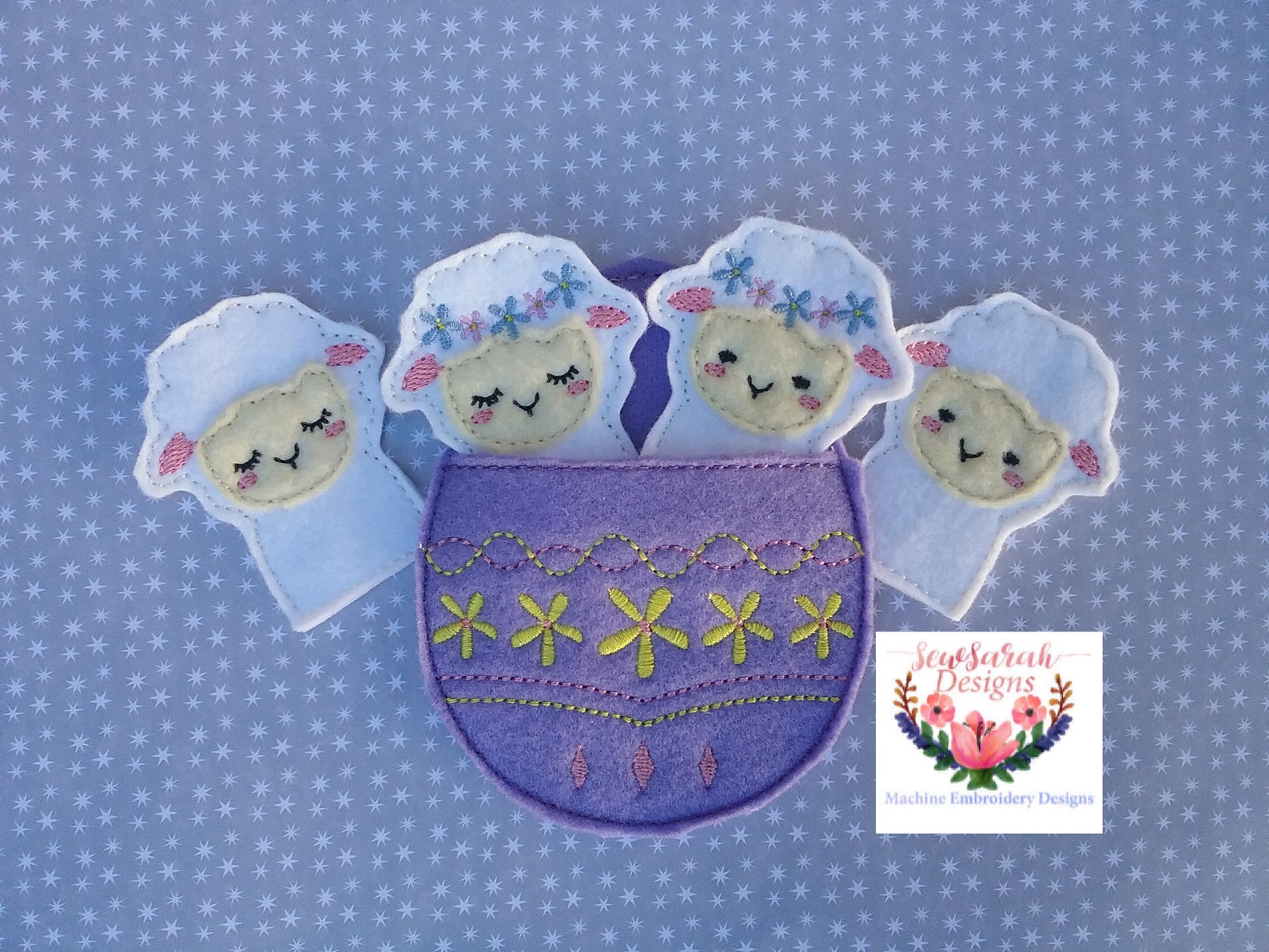 Machine Embroidery Design in the Hoop Easter Lamb and Easter - Etsy