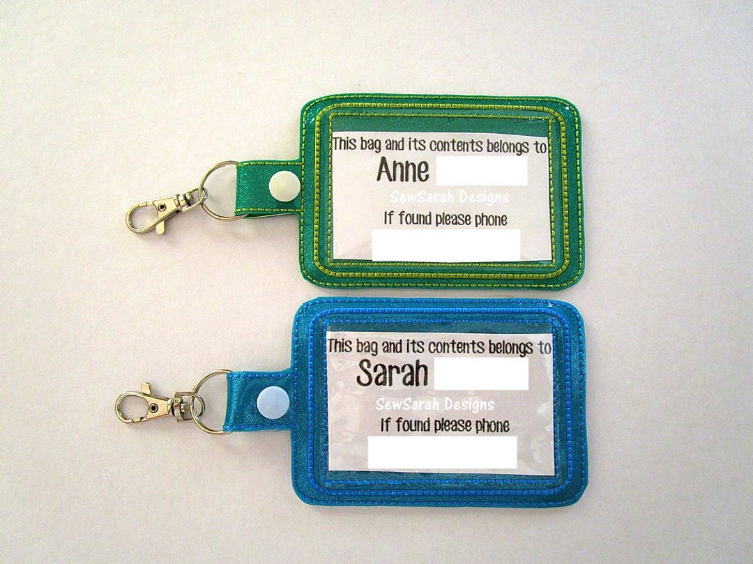 Machine Embroidery Design -in the Hoop Bag Tag (5x7) Instant Digital ...