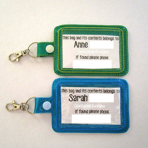 Machine Embroidery Design in the Hoop Bag Tag 5x7 Instant - Etsy