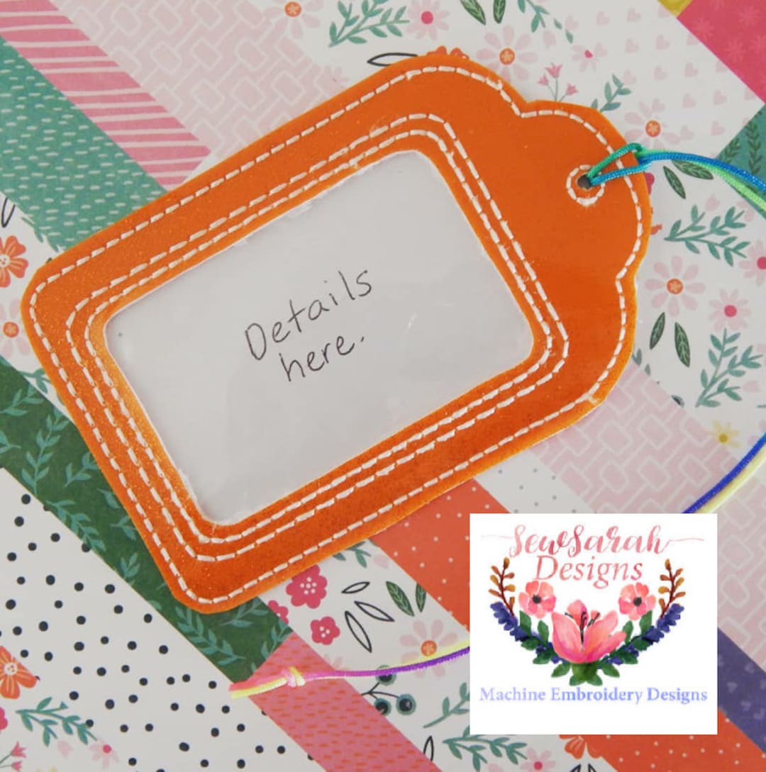 Machine Embroidery Design -in the Hoop Luggage Tag (5x7) Machine ...