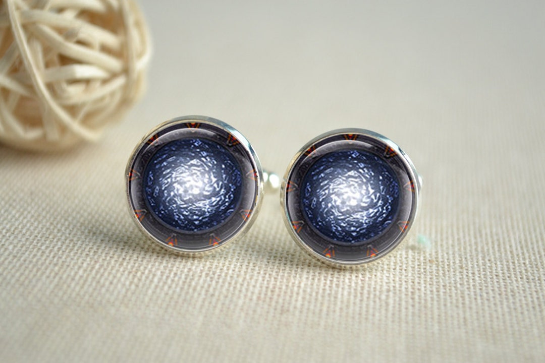 Stargate Cufflinks & Time Gate Tie Clip Set,steampunk Personalized Cuff ...