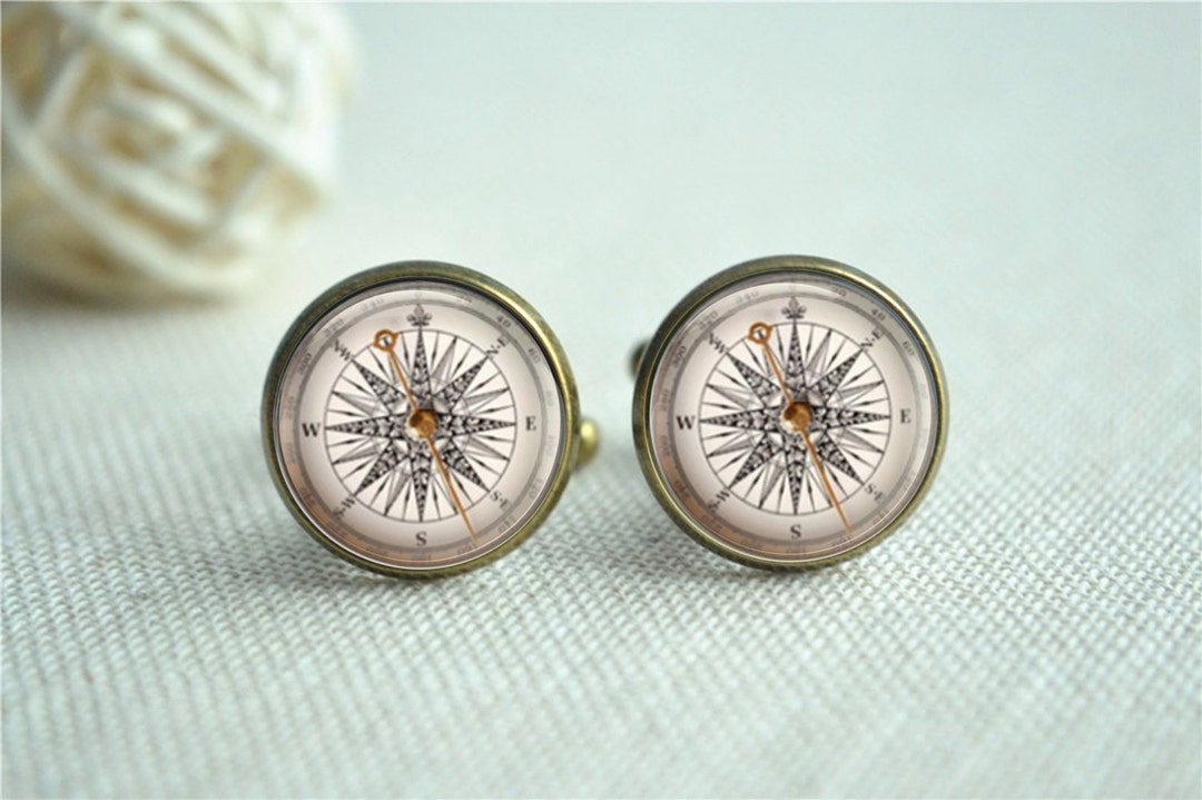 Retro Compass Cufflinks, Steampunk Nautical Cuff Links ,old World ...