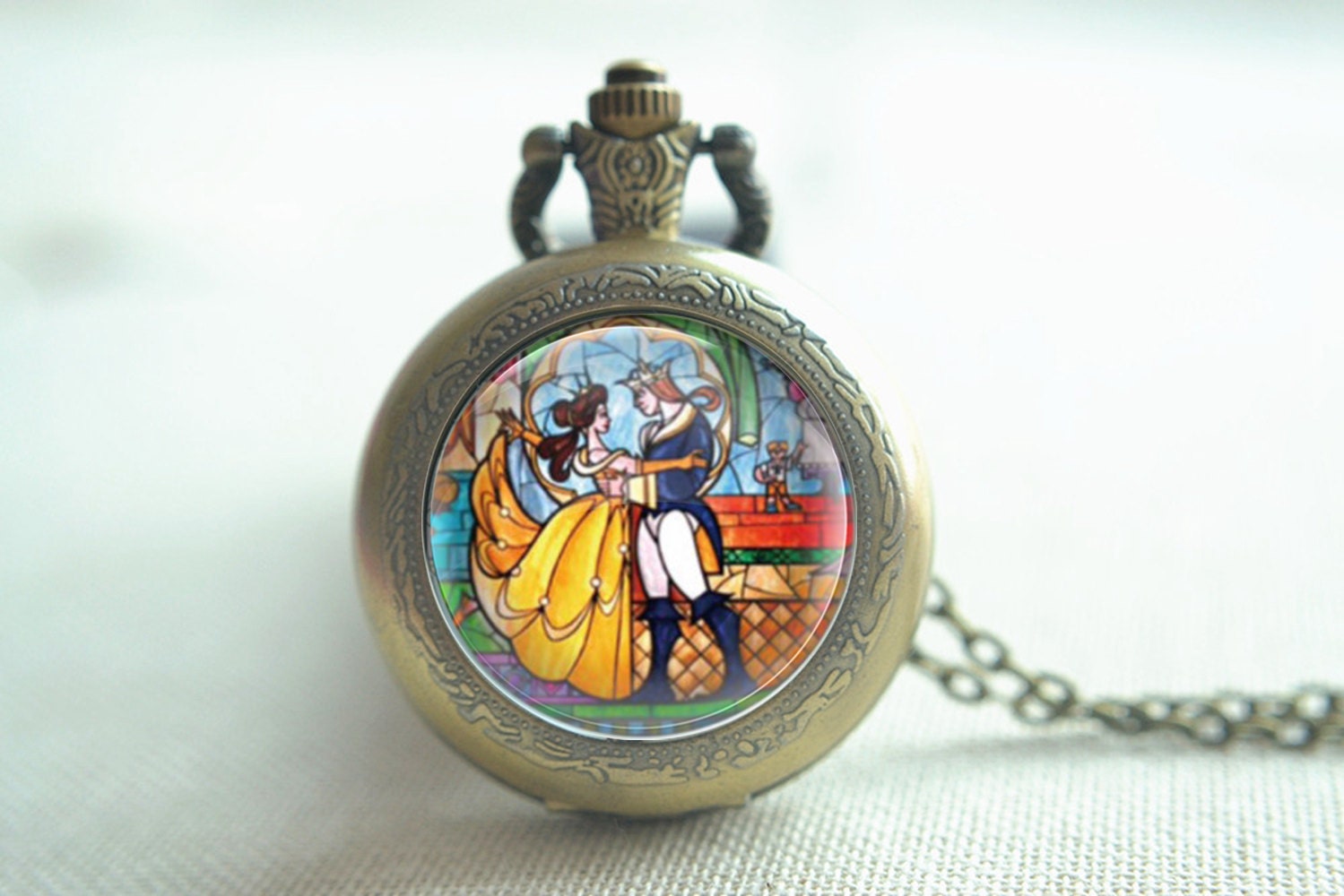 Fairy Tale Pocket Watch,prince and Princess Dancing Pendant Jewelry ...