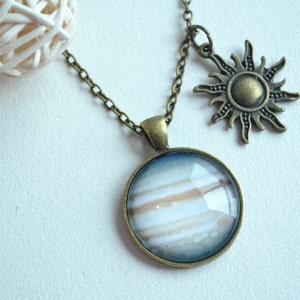 Jupiter Necklace Pendant Charm Planet Jupiter Space Necklace Pendant ...