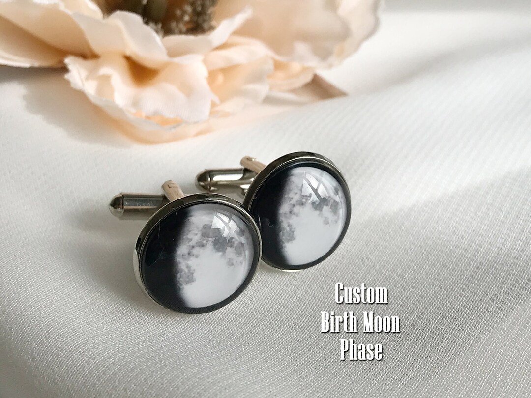 Your Birth Moon Phase Cufflinks,personal Lunar Phase Cuff Links ...
