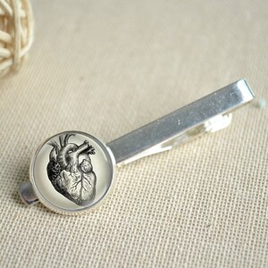 Steampunk Heart Tie Clip,anatomical Heart Cufflinks, Heart Cuff Links ...