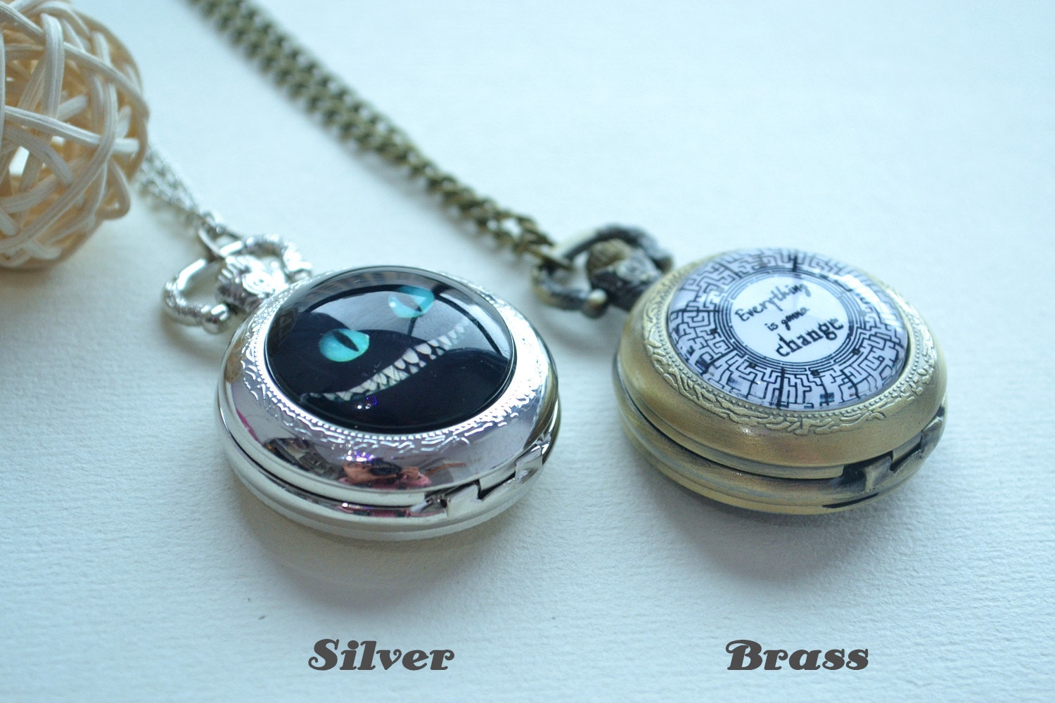 Blue Sea Wave Pocket Watch,ocean Watch, Beach Necklace,ocean Keychain ...