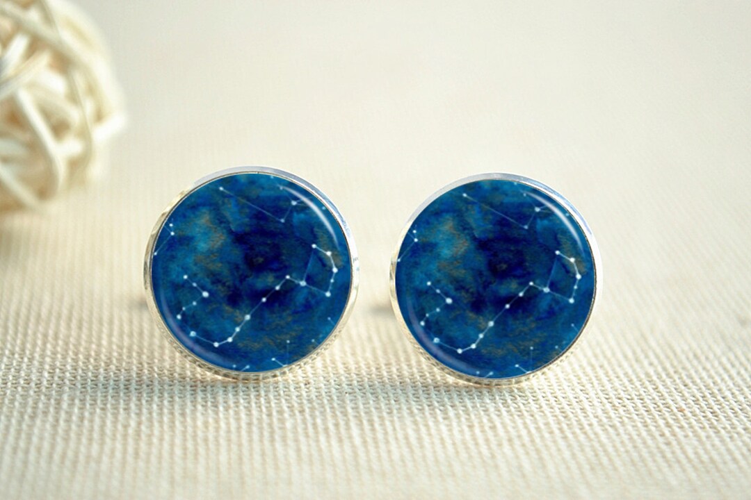 Blue Galaxy Cufflinks, Milky Way Cufflinks, Constellation Tie Clip, Men ...
