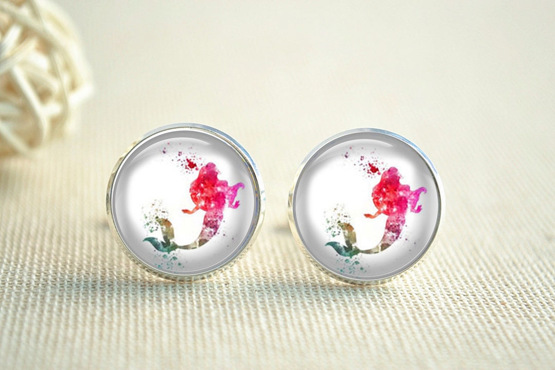 Little Mermaid Cufflinks, Mermaid Silhouette Tie Clip, Custom ...