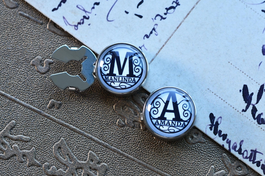 Custom Monogram Buttons Cover, Personalized Gold Name Initials ...