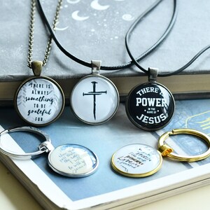 2 Timothy 1:7 Christian Necklace, Bible Verse Keycahin Keyring ...