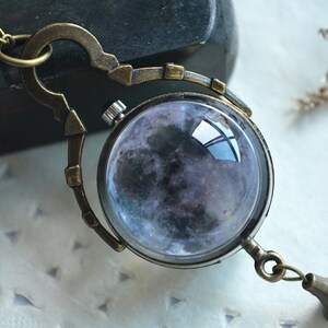 Full Moon Pocket Watch,space Moon Pendent Necklace,double Sides Ball ...