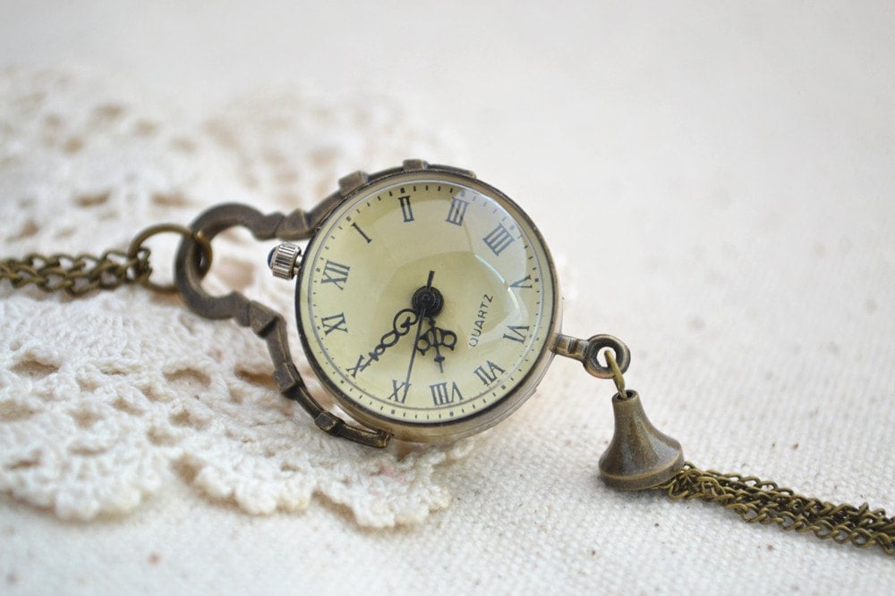 Full Moon Pocket Watchspace Moon Pendent Necklacedouble - Etsy