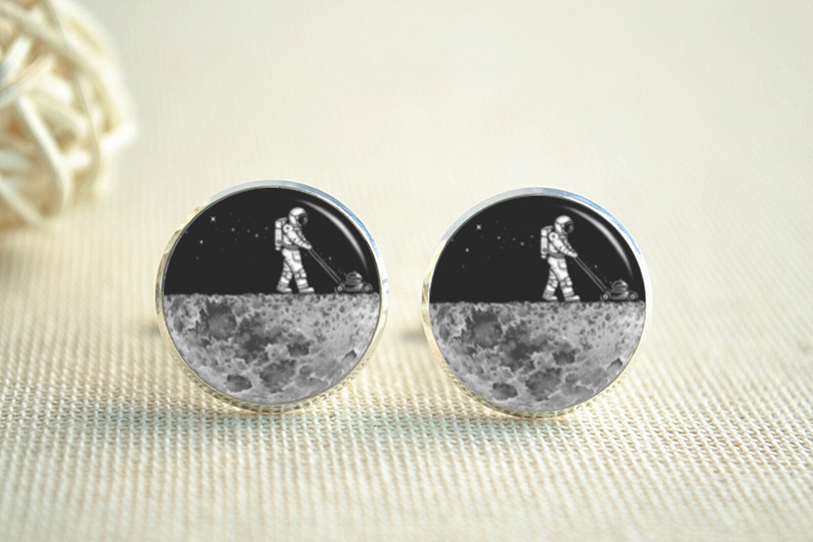 Moon Cufflinks Astronaut Cufflinks Spaceman Cuff Links Moon - Etsy